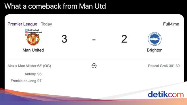 MU Kalah, Disindir Meme Bisa Comeback berkat 'Pemain Khayalan'