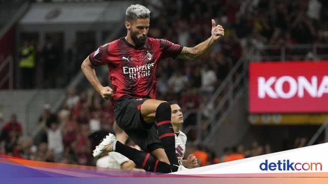 Giroud Brace, AC Milan Menang Telak Atas Torino