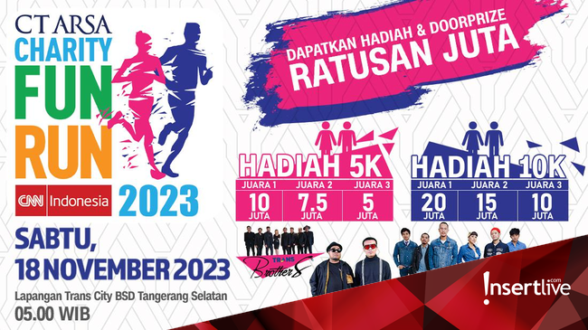 Daftar Hadiah Menggiurkan di Acara CT Arsa Charity Fun Run 2023