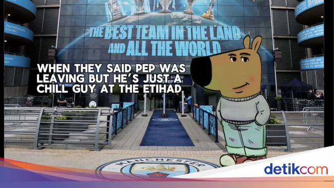 Meme Ragam Reaksi Pep Guardiola Teken Kontrak Baru di Man City