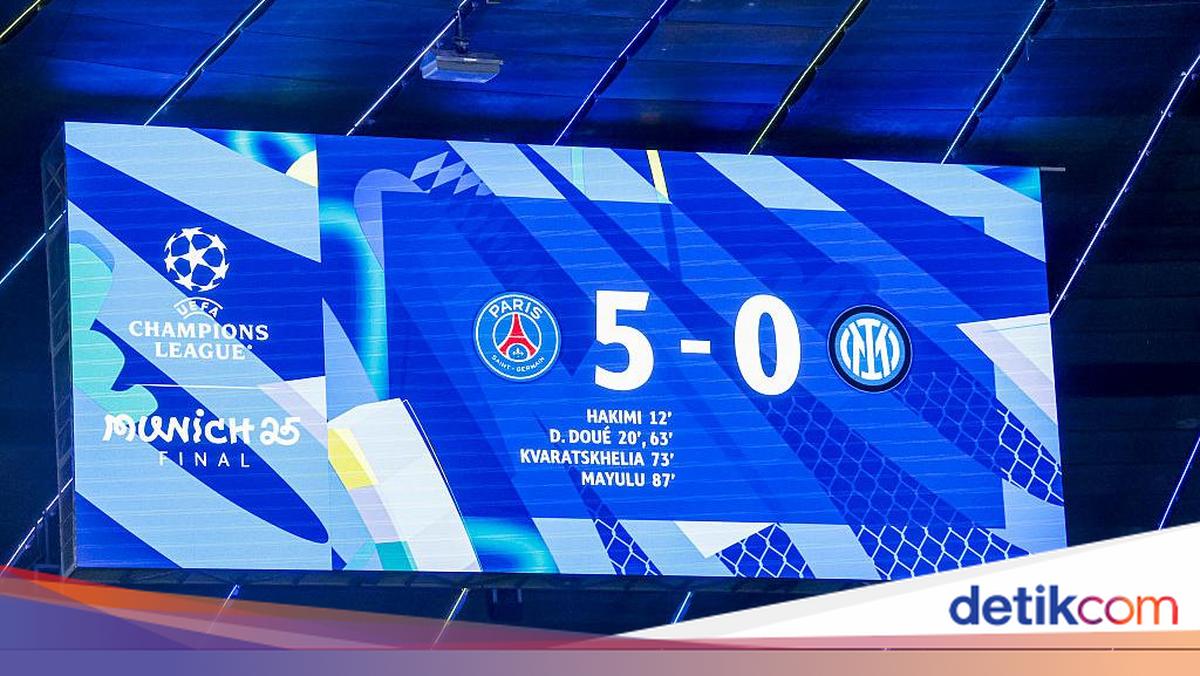 PSG Hajar Inter 5-0, Ukir Kemenangan Terbesar di Final Liga Champions