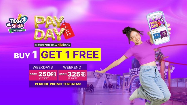 PAYDAY SALE BUY 1 GET 1, LIBURAN ANTI KEHUJANAN DI TRANS STUDIO CIBUBUR ...