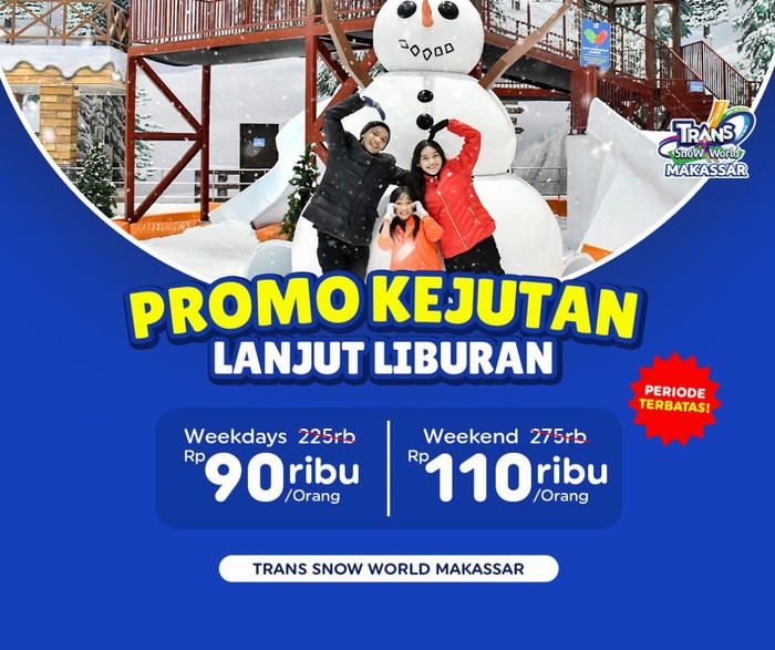 Situs resmi pembelian tiket online Trans Snow World Makassar