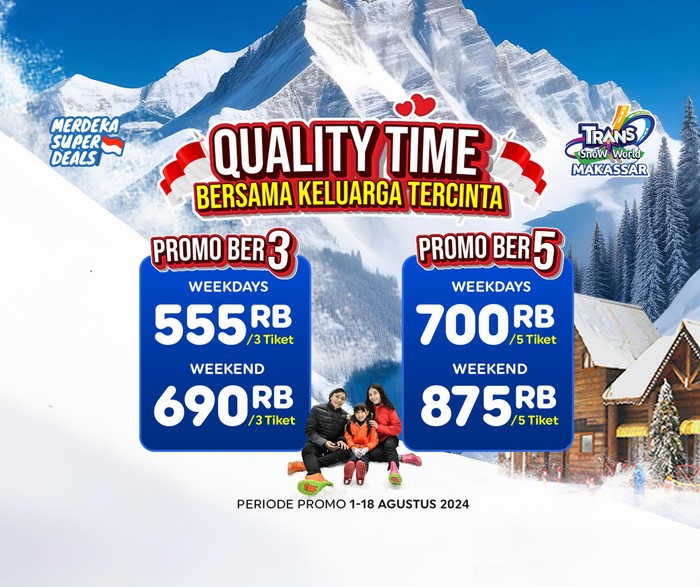 Situs resmi pembelian tiket online Trans Snow World Makassar