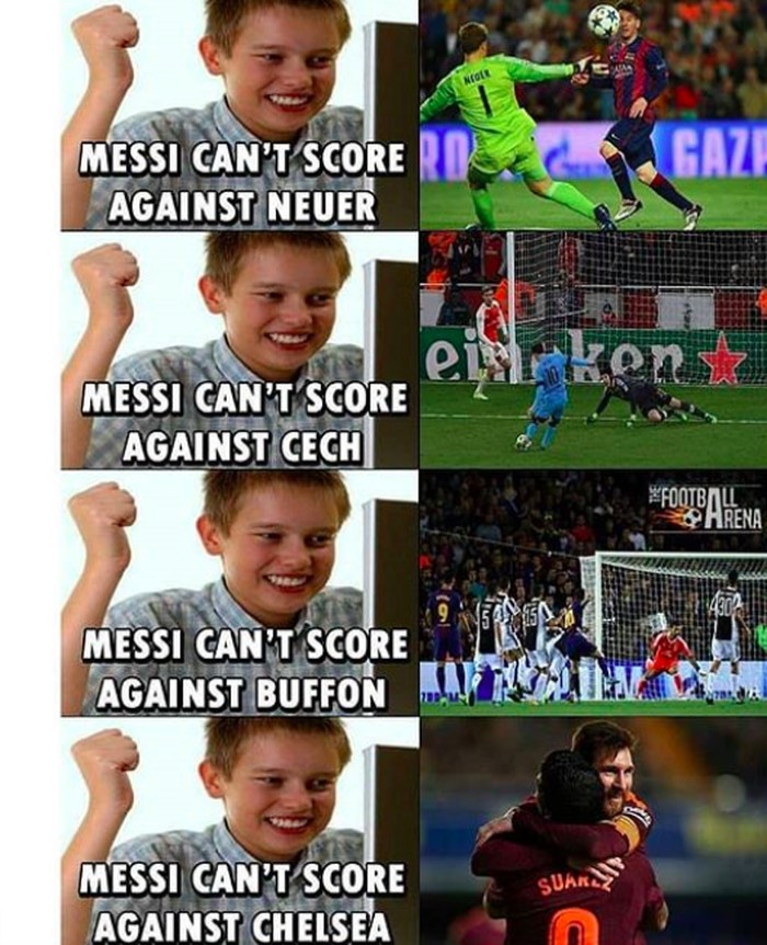 Meme-meme Messi Jebol Gawang Chelsea