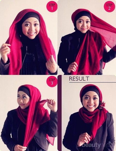 Kurang dari 3 Menit, Ini Tutorial Hijab Tanpa Pentul untuk Solusi ...