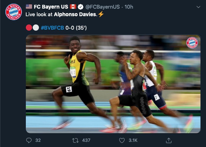 Beep beep! Ramai Meme Alphonso 'Road Runner' Davies