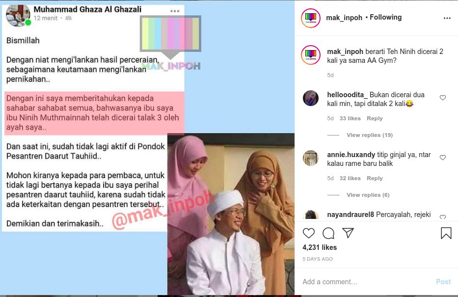 Kisah Cinta Aa Gym & Teh Ninih, Istri Pertama yang Jadi Kedua & Ditalak ... Kisah Cinta Aa Gym & Teh Ninih, Istri Pertama yang Jadi Kedua & Ditalak ...