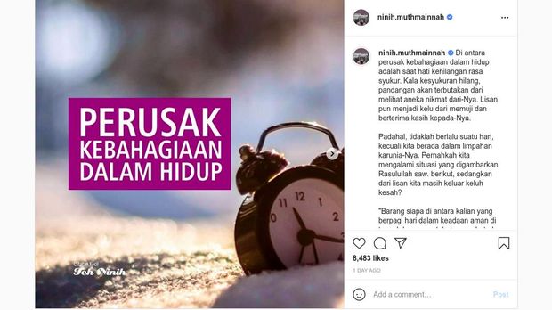 Aa Gym Bilang Paling Cinta, Teh Ninih Posting soal Perusak Kebahagiaan Aa Gym Bilang Paling Cinta, Teh Ninih Posting soal Perusak Kebahagiaan