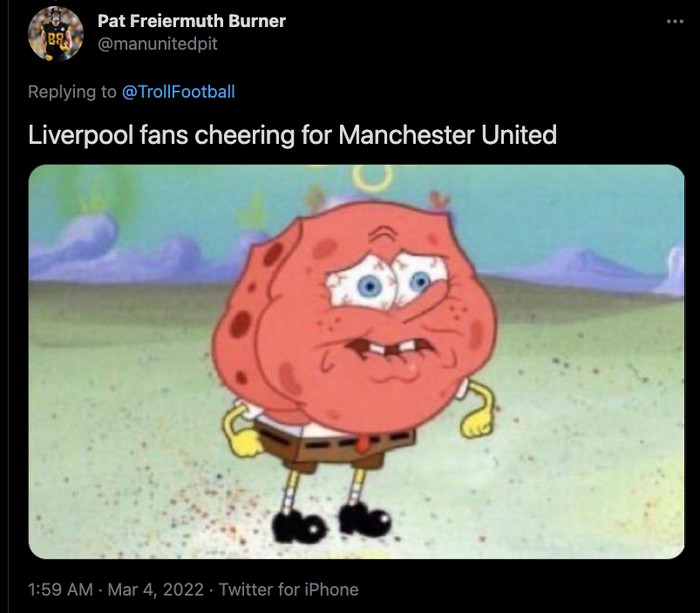 Meme Fans Liverpool Dukung MU untuk Kalahkan Man City