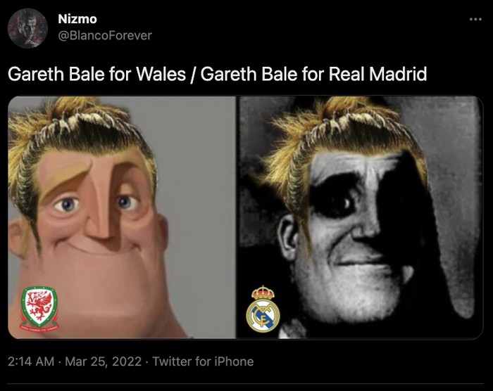 Meme Gareth Bale: Di Madrid Cupu, Di Wales Suhu