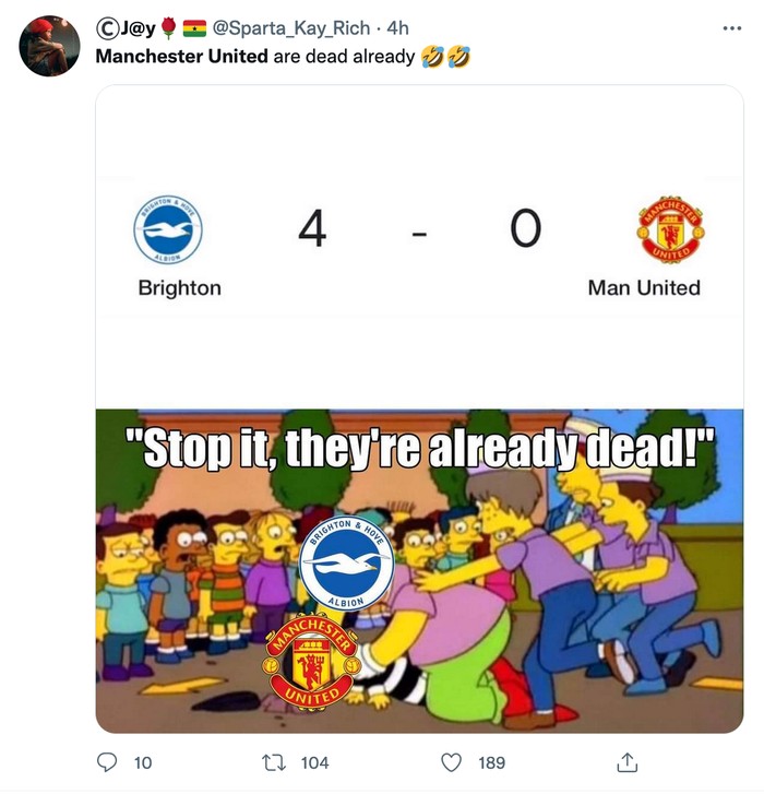 Meme MU Digilas Brighton: Dicap Klub Komedi Sarat Lawakan