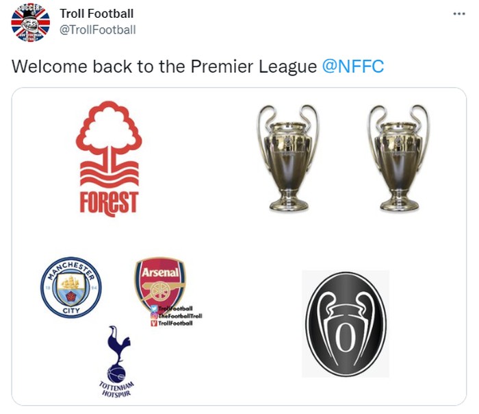 Meme Nottingham Forest Promosi, Man City & Arsenal Kena Bully