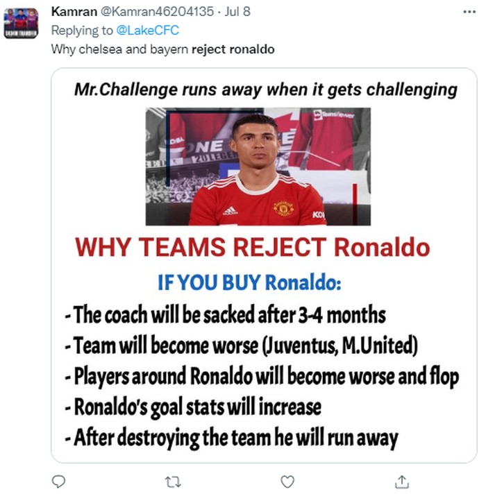 Meme Kocak Ronaldo Ditolak di Mana-mana