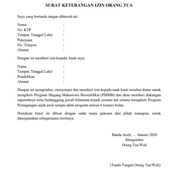 7 Contoh Surat Izin Orang Tua untuk Berbagai Keperluan
