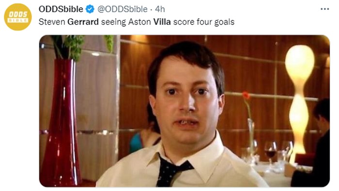 Meme Steven Gerrard Kaget Aston Villa Bisa Pesta Gol