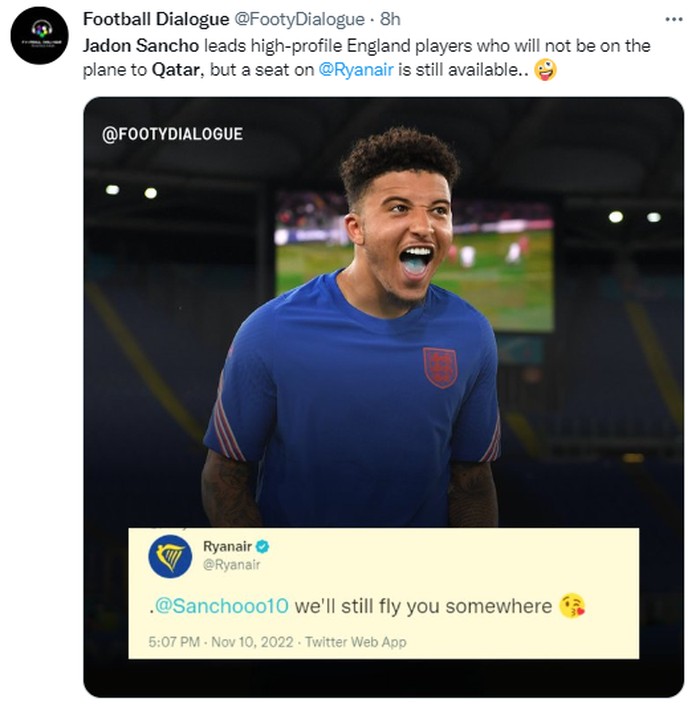 Meme Kocak Jadon Sancho Gak Jadi Berangkat ke Piala Dunia 2022