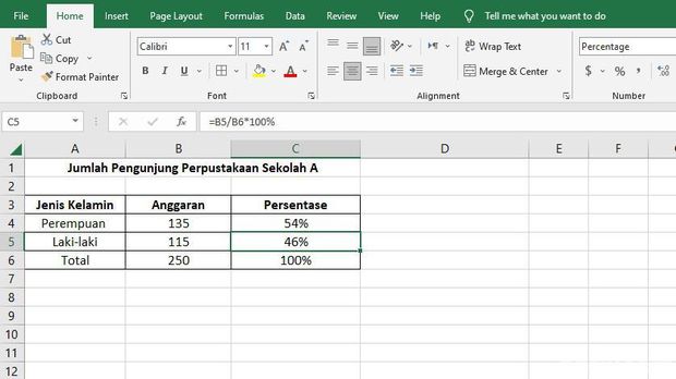 6 Cara Menghitung Persen di Excel untuk Berbagai Keperluan