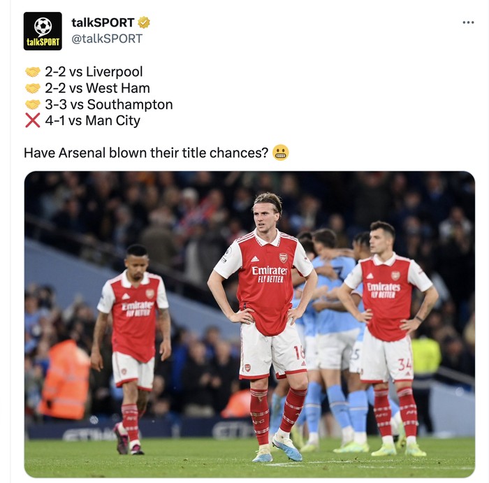 Meme Arsenal Diganyang City, Waktunya Say Goodbye sama Trofi?