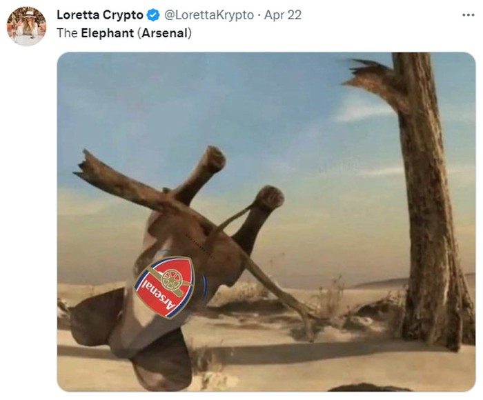 Meme Kocak Arsenal 'Sang Gajah' Akhirnya Jatuh Juga dari Pohon