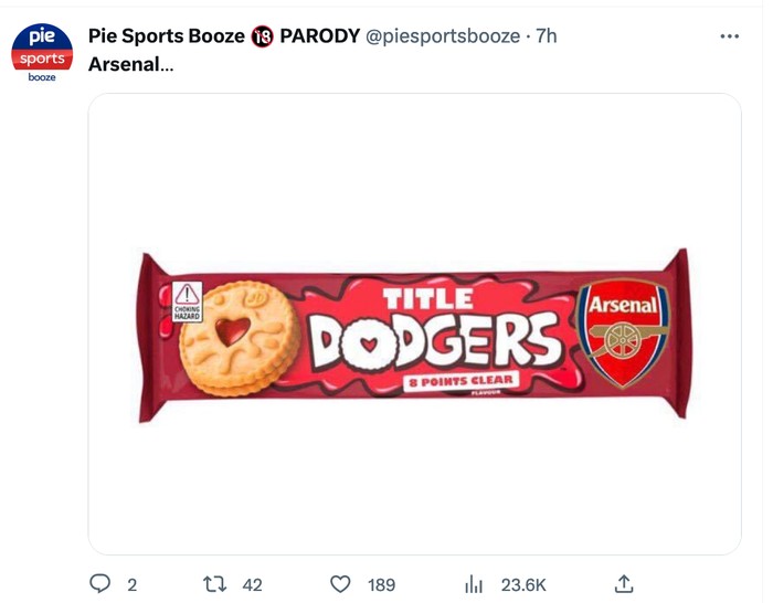 Meme Lucu Arsenal, Kans Juara Menipis Bikin Fans Menangis