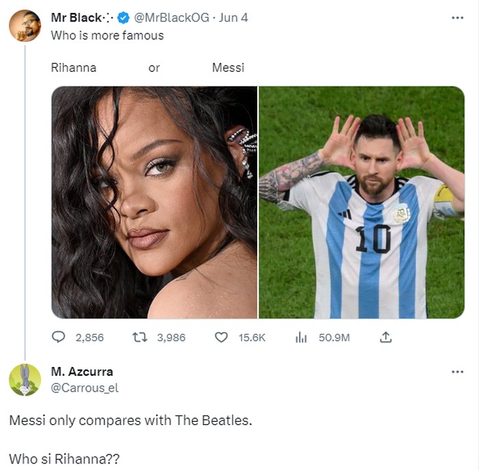 Meme Messi Gabung Inter Miami, Adu Popularitas dengan Rihanna!