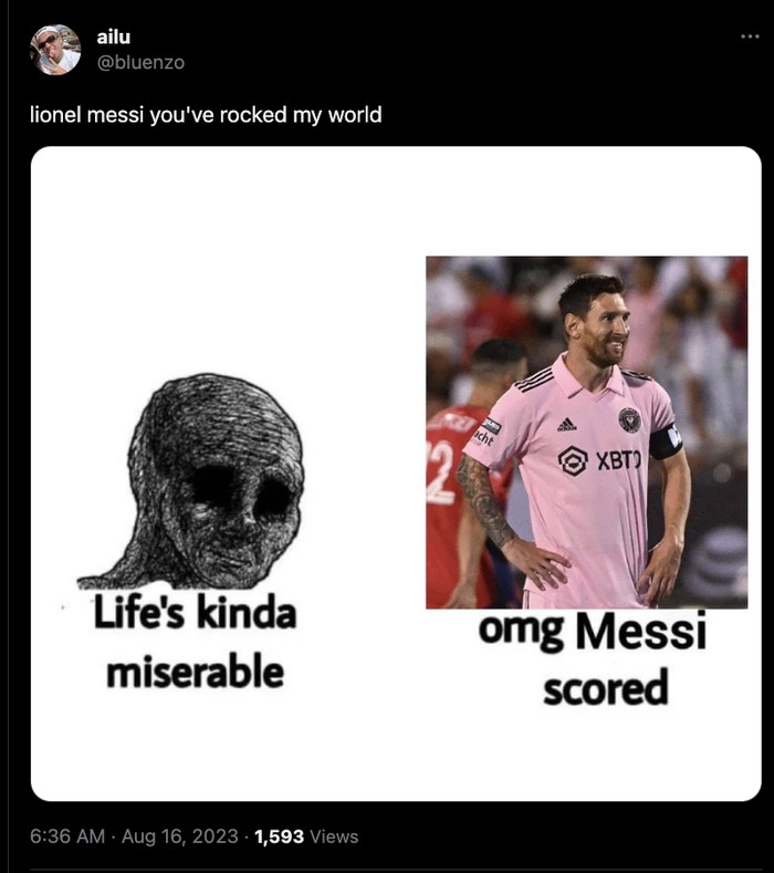 Meme Messi Bikin Gol Lagi di Inter Miami