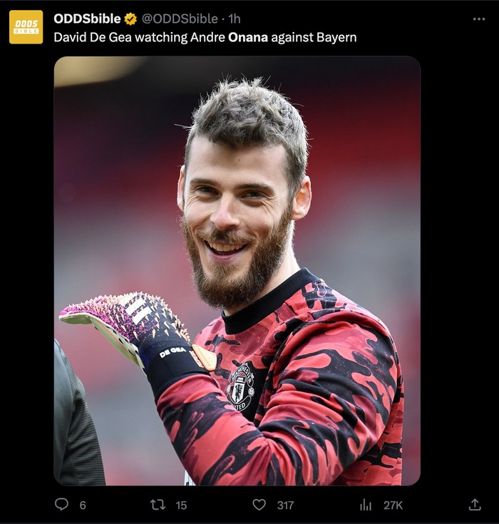 Bayern Munich Vs MU: Meme Kocak Andre Onana Rebahan Habis Blunder - Foto 10