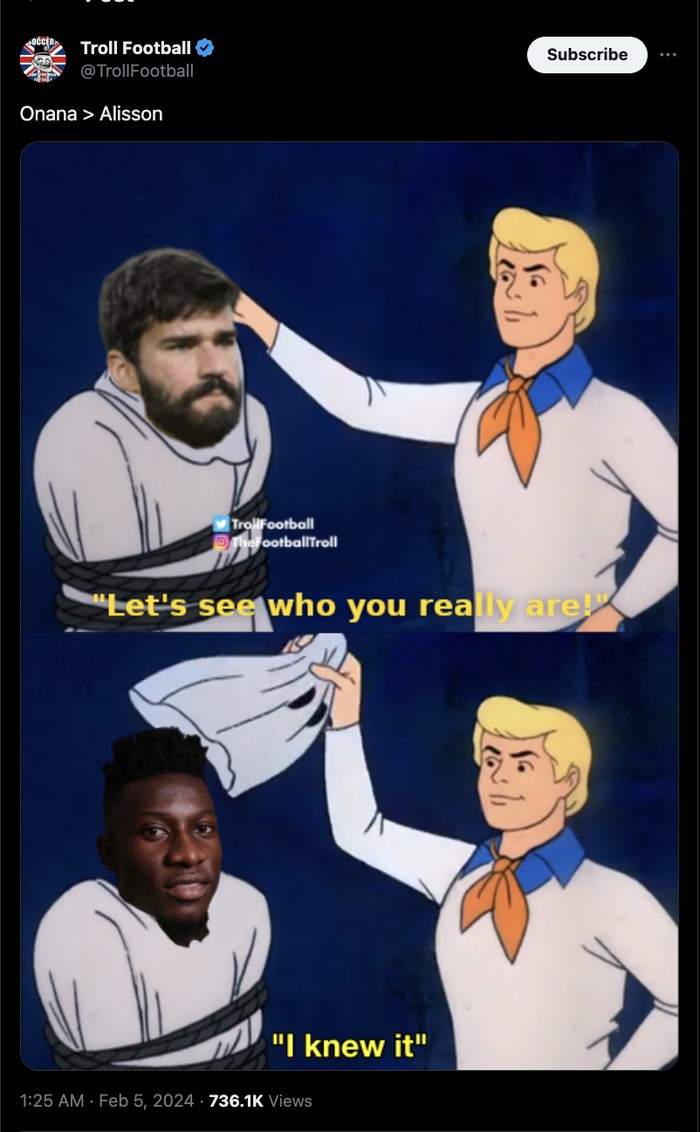 Meme: Blunder Lawan Arsenal, Alisson seperti Karius