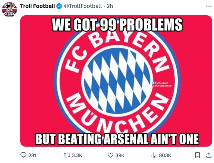 Meme-meme Kocak Arsenal Didepak Bayern Munich di Liga Champions