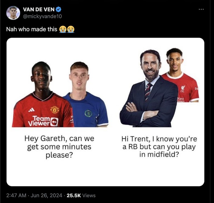 Meme Nonton Inggris Bikin Ngantuk, Taktik Southgate Dipertanyakan