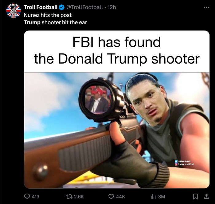 Insiden Penembakan Donald Trump dalam Meme Sepakbola