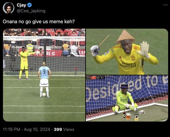 Duh, Onana... Baru Main Community Shield, Sudah Ramai Meme Saja