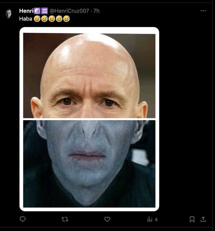 Ten Hag Bukan Harry Potter, Netizen 'Sihir' Jadi... Lord Voldemort!