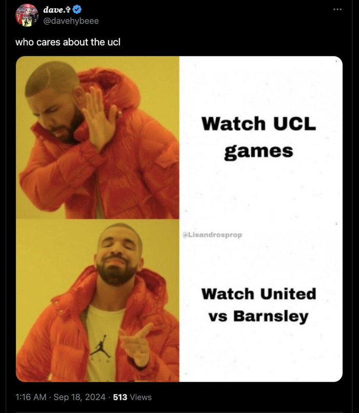Meme MU Pesta Gol di Carabao Cup Saat yang Lain Main di Liga Champions