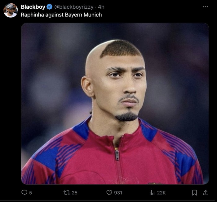 Meme Raphinha Menyala! Menjelma Jadi Ronaldinho Saat Lumat Bayern