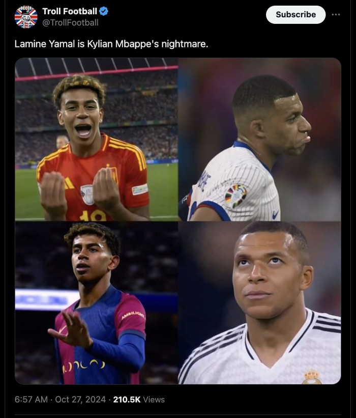 Meme Mbappe si Mr. Offside Saat Real Madrid Dilumat Barca
