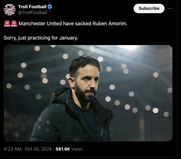 Meme: Belum Mulai Latih MU, Amorim Sudah Kena Ledek
