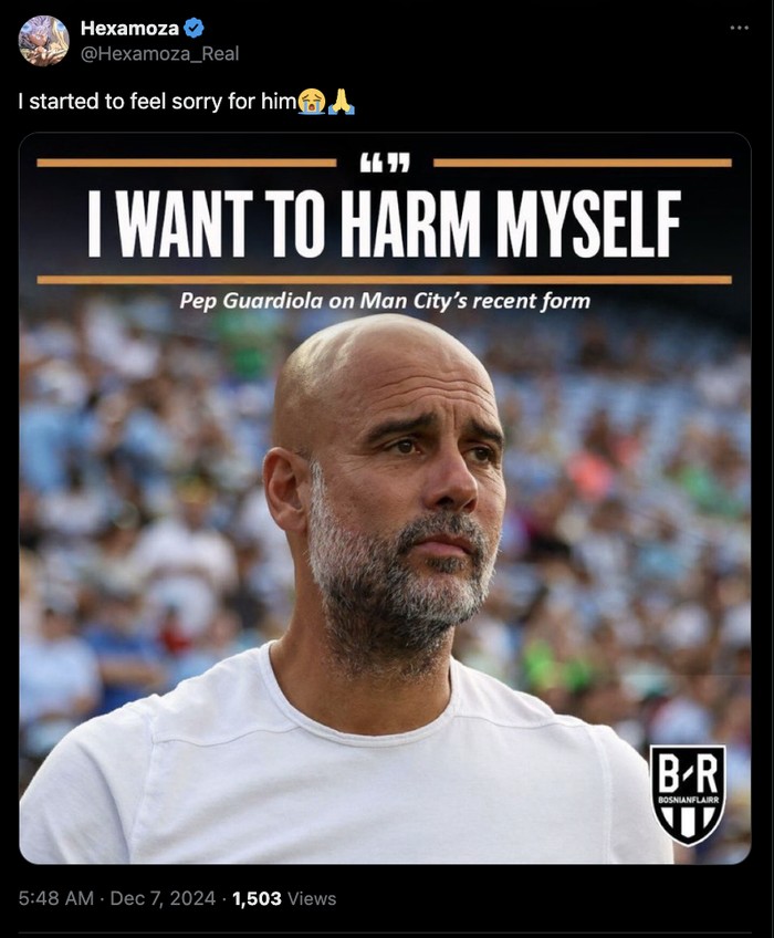 Meme Pep Guardiola ke-Trigger, Ngamuk di Jalanan!