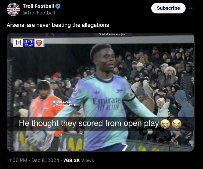 Meme Arsenal Jadi Stoke 2.0, Kembali Cetak Gol dari Sepak Pojok