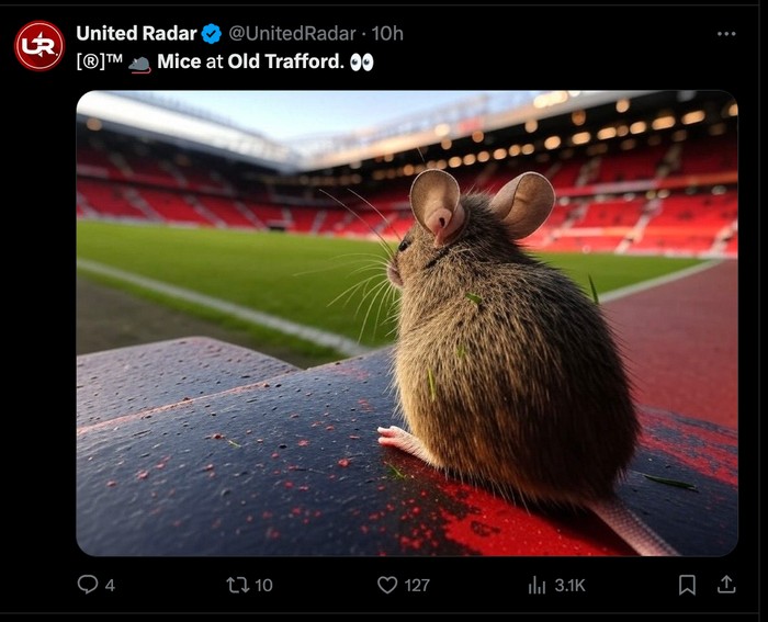 Meme Old Trafford Banyak Tikus, MU Kena Ledek Lagi