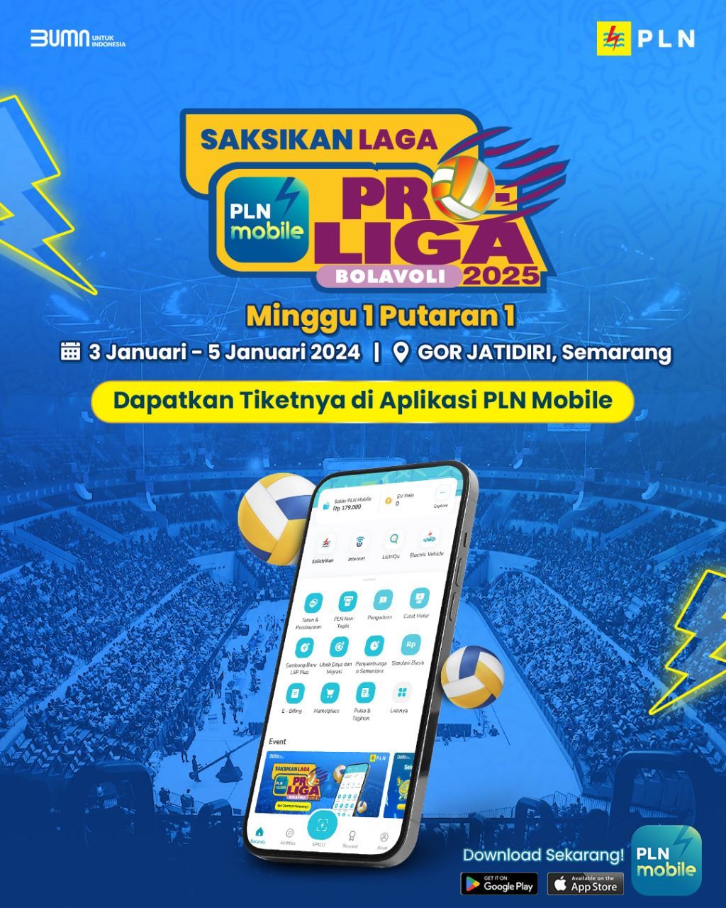 Tiket Proliga 2025 Pekan Pertama Tersedia di PLN Mobile