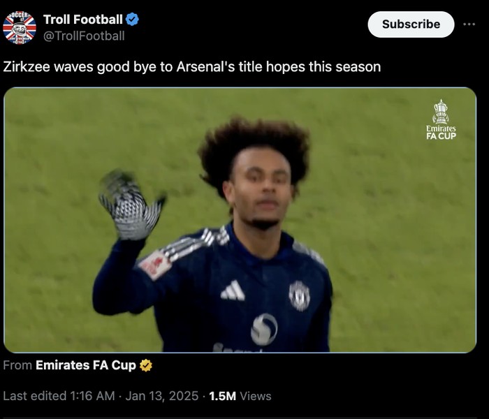 Arsenal Diledek Meme Usai Disingkirkan MU dari Piala FA