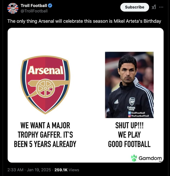 Meme Arsenal Imbang, Kans Juara Melayang?