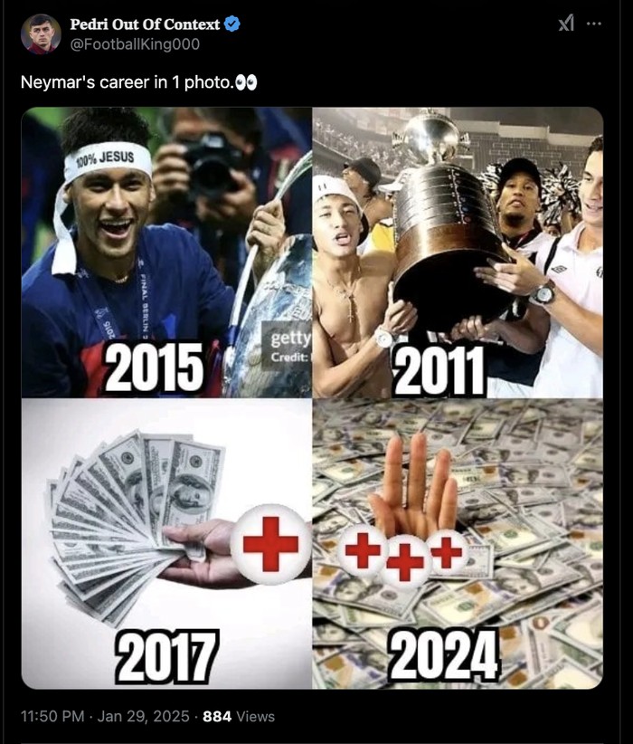 Meme: Eh, Neymar Pulang... Bawa Karung Penuh Uang