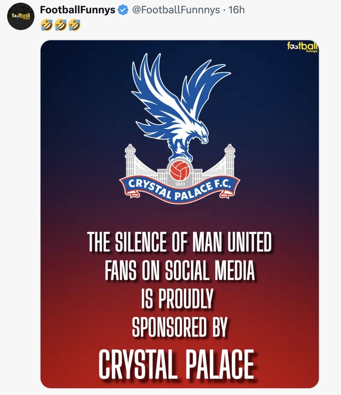 Meme MU Diterkam Crystal Palace, Balik ke Posisi Keramat 13