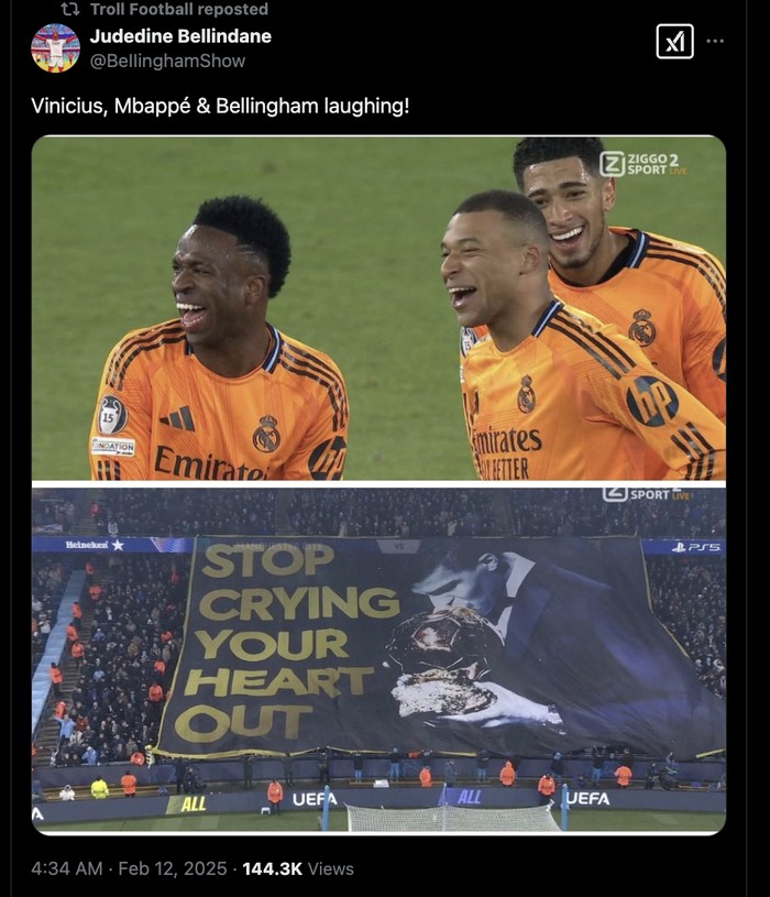 Meme: Spanduk Olok-olok dari Fans Man City Malah Jadi Bumerang Meme: Spanduk Olok-olok dari Fans Man City Malah Jadi Bumerang
