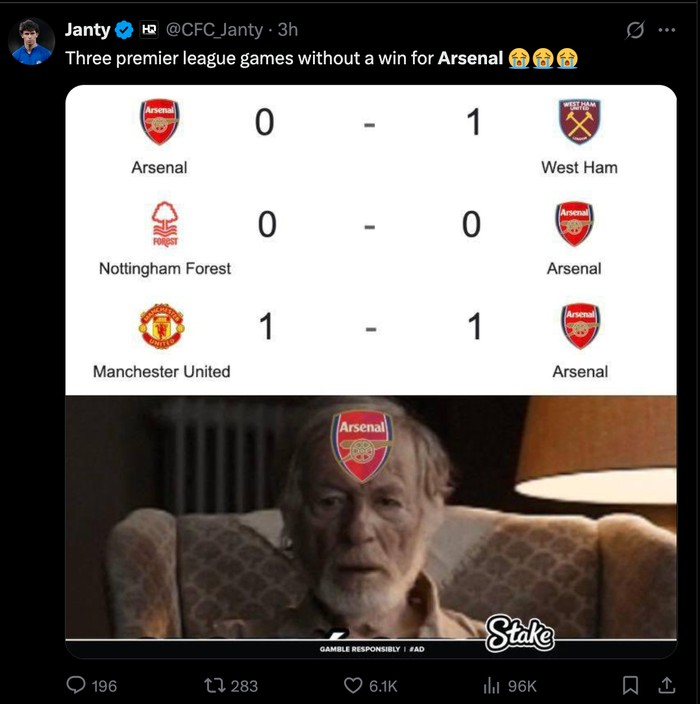 Meme Arsenal Ditahan MU, 'Next Season' Lagi soal Juara Liga Inggris
