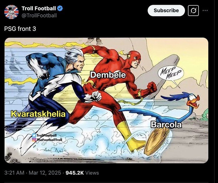 Meme: PSG Singkirkan Liverpool, Arsenal Ikut Joget