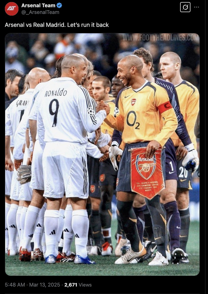 Meme Arsenal Dianggap Sepele di Hadapan Real Madrid
